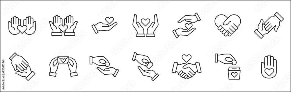 Aids icons. Charity and donation icon set. Charity hands icon. Giving ...