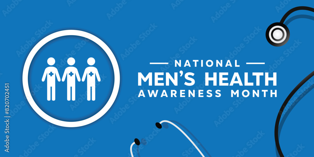 National Mens Health Awareness Month. People icon, plus icon and ...