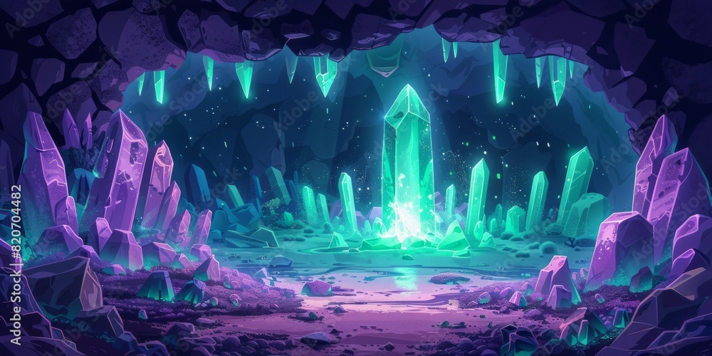 Dark cave with magic portal on dangerous swamp. cartoon of underground ...