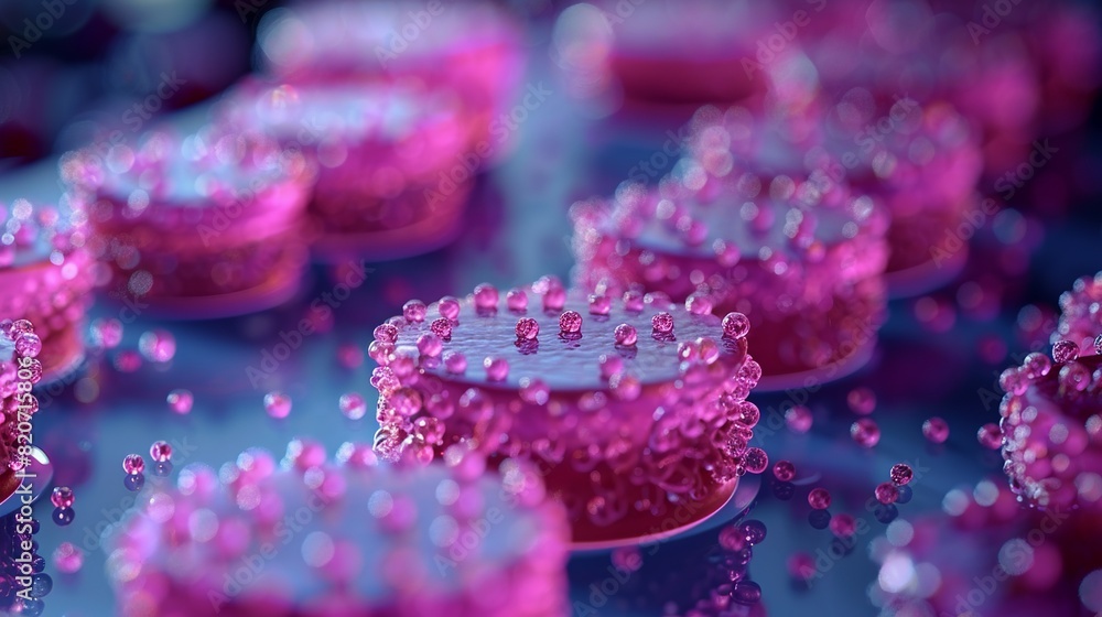 Science microscopic background, Close-up of bacterium Staphylococcus ...