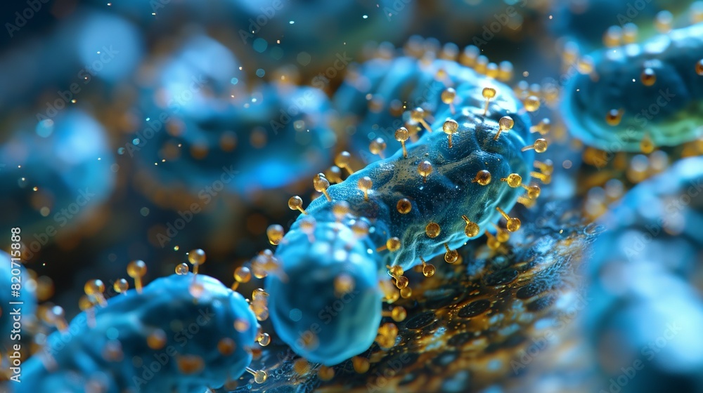 Science microscopic background, Close-up of bacterium Staphylococcus ...