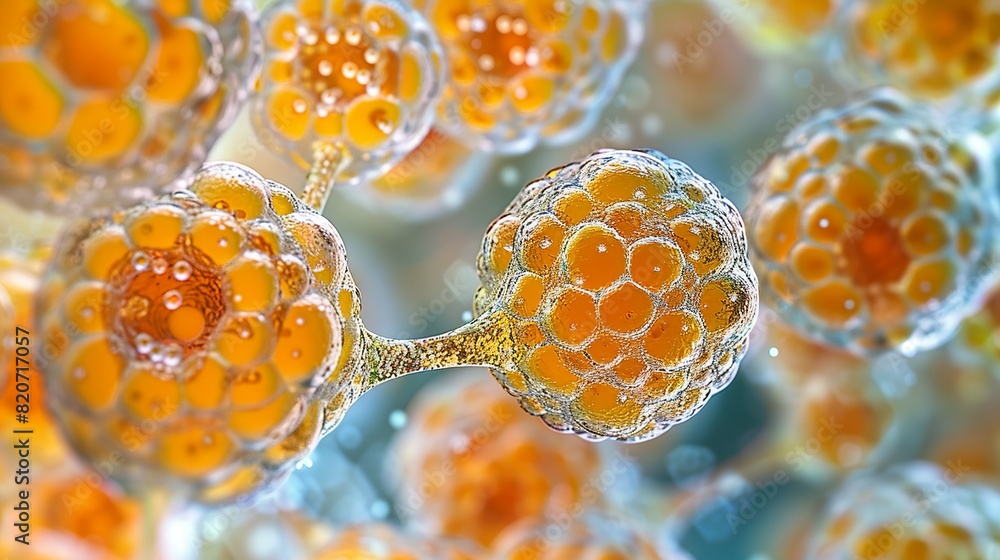 Science microscopic background, Magnified image of virus particles ...