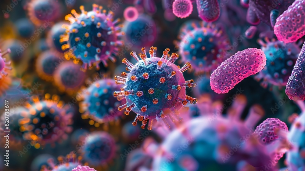 Science microscopic background, Microscopic view of various types of ...
