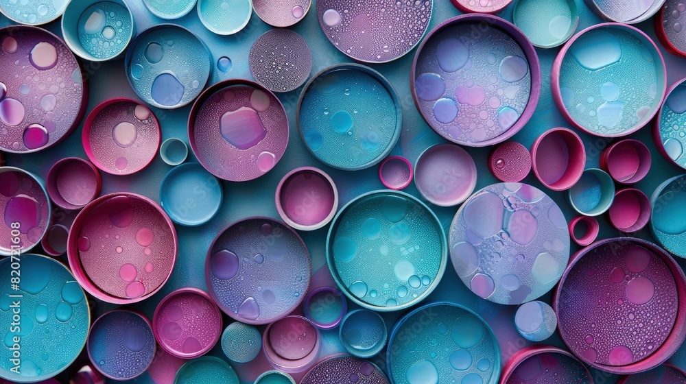 Holographic texture background with interlocking holographic circles ...