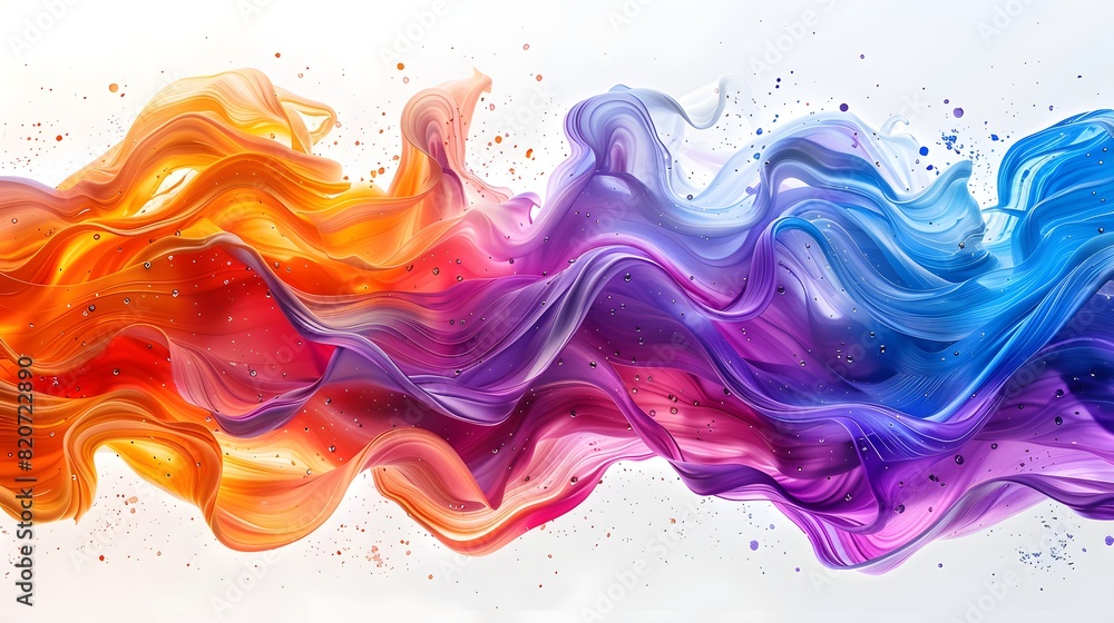 dynamic wave-like structure composed of intertwining brush strokes in a ...