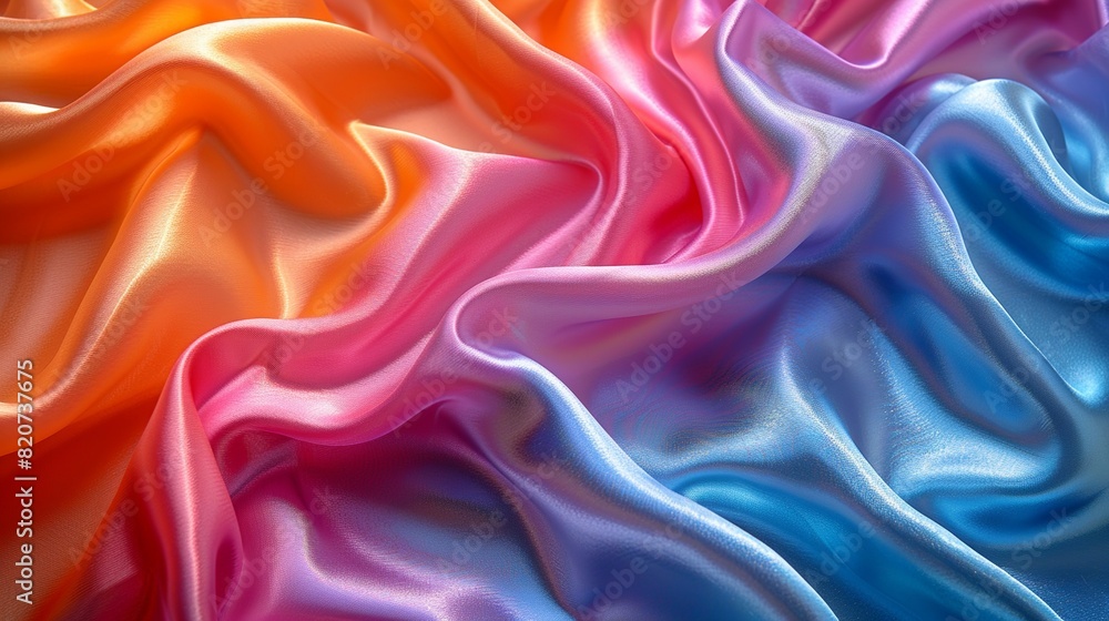 Background Texture, Bright, shiny cloth background with a crinkled ...