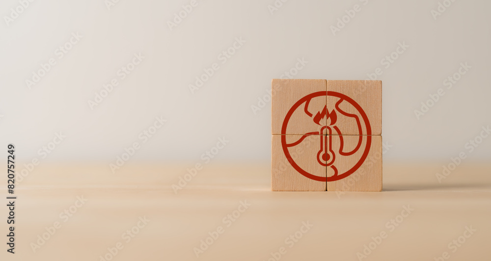 Global boiling, global warming and climate changing concept. Earth's ...