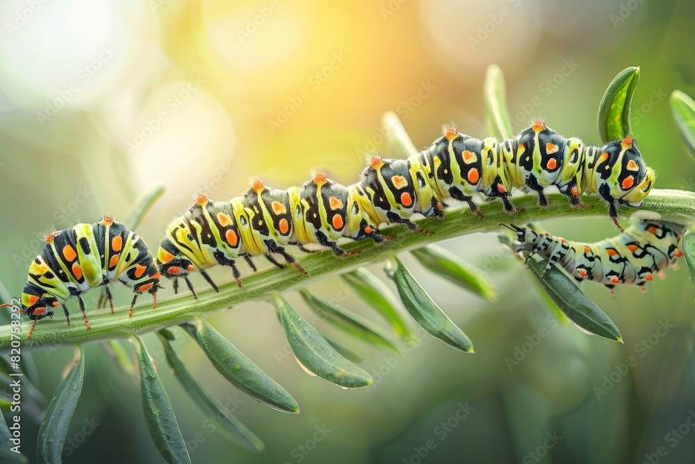A Caterpillar Transforming into a Butterfly, Illustrating the Stages of ...