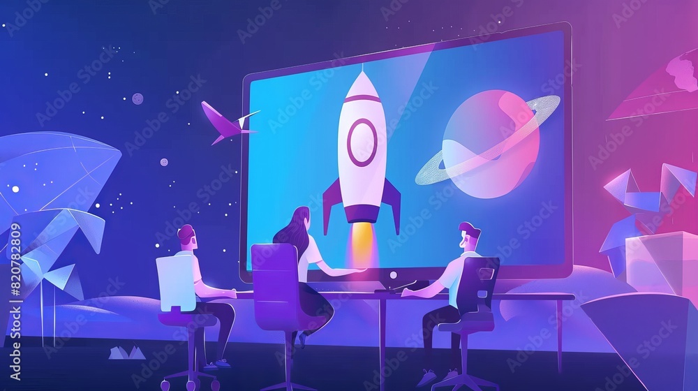 During the discussion, people draw and communicate on the project. An ...