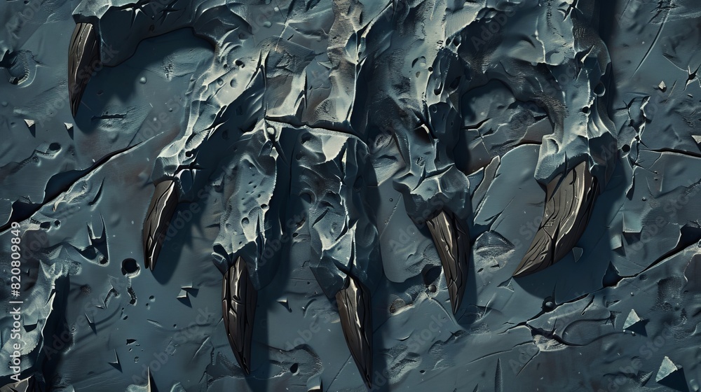 A realistic 3d modern illustration using claw marks, monster talon ...