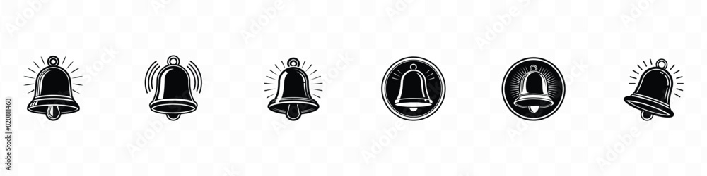 Notification bell icon set. Notification bell vector icons. Incoming ...