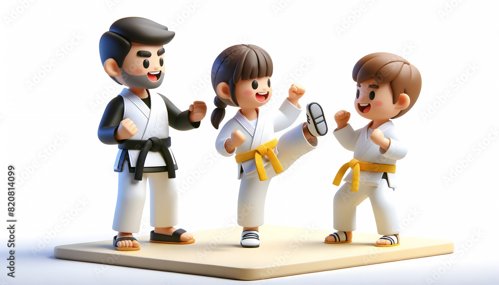 Boost Social Media Engagement: Download 3D Cartoon - Karate Coach ...
