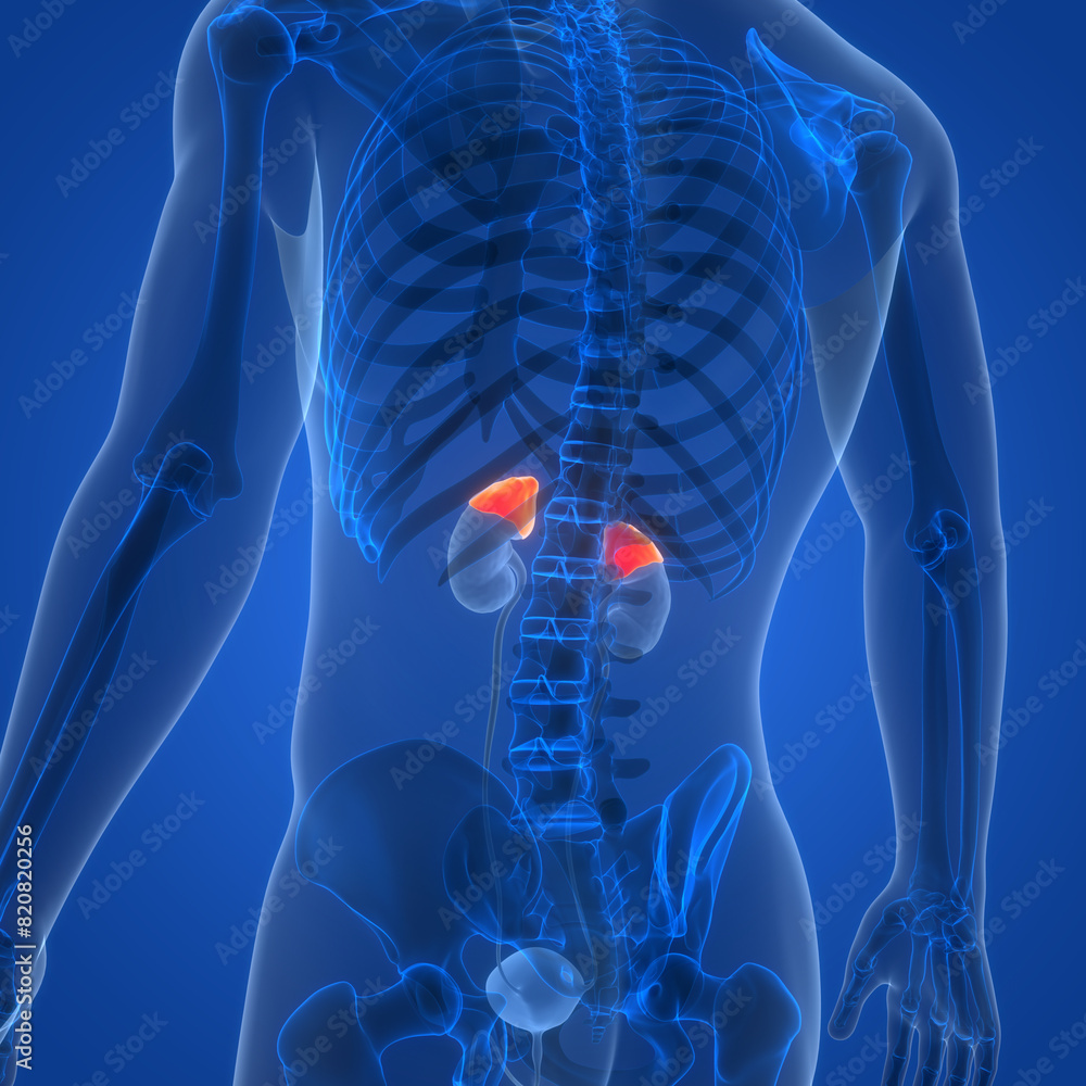 Human Body Glands Adrenal Gland Anatomy Stock Illustration | Adobe Stock