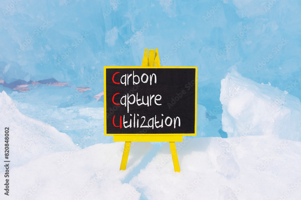 CCU Carbon capture utilization symbol. Concept words CCU Carbon capture ...
