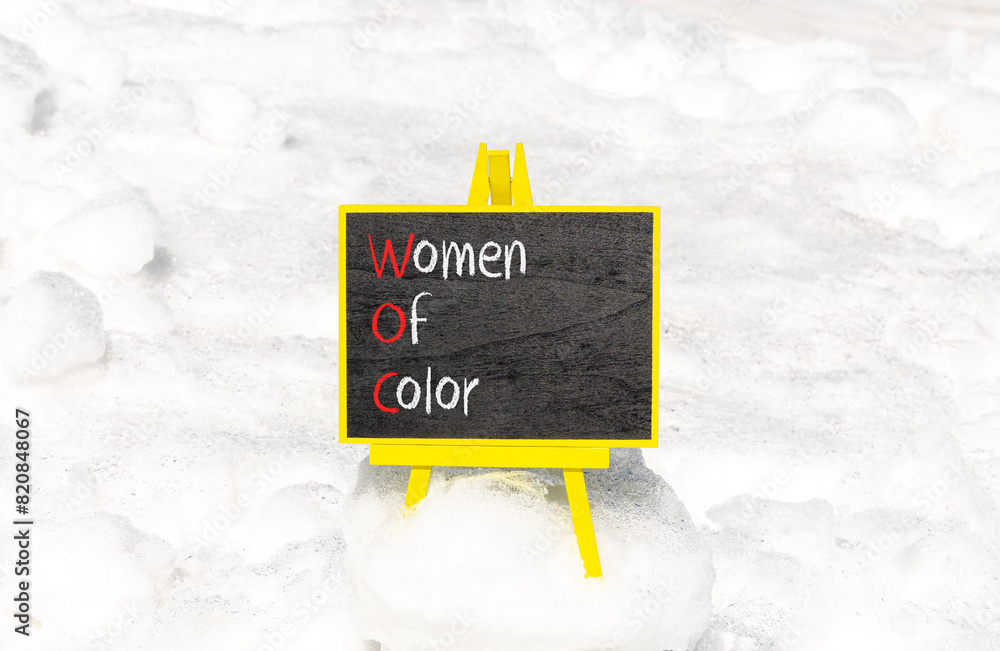 WOC women of color symbol. Concept words WOC women of color on ...