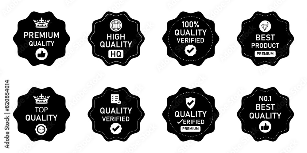 Set of premium quality black and white badge collection. Vintage ...