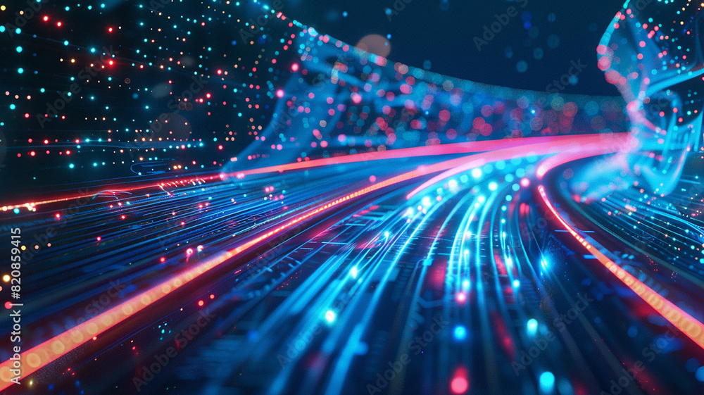 Abstract technology background of high speed global data transfer ...