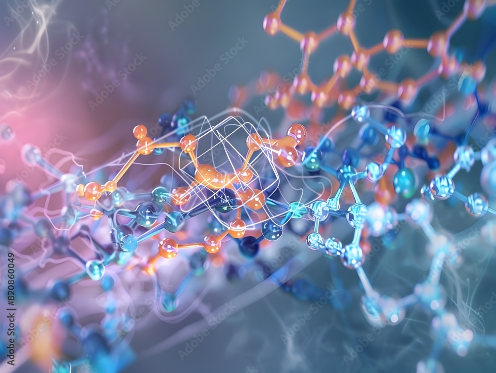 Intricate Dance of Molecular Bonds A D Rendered Diagram of a Chemical ...