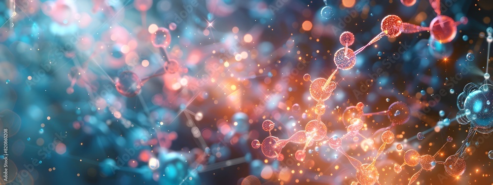 Intricate Dance of Molecules D Rendered Diagram of a Chemical Reactions ...