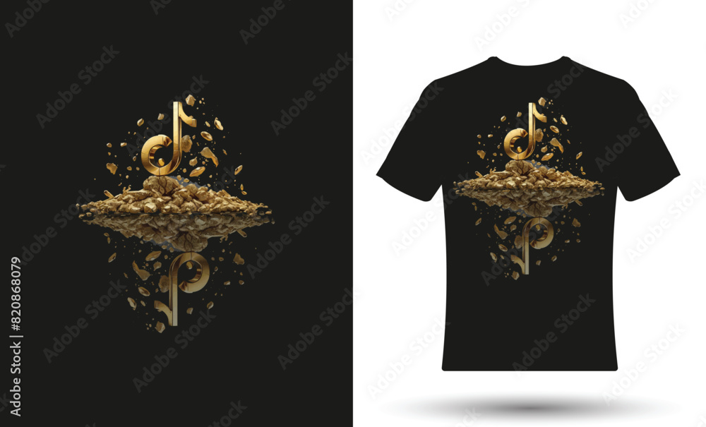 tiktok logo t shirt design Stock Vector | Adobe Stock