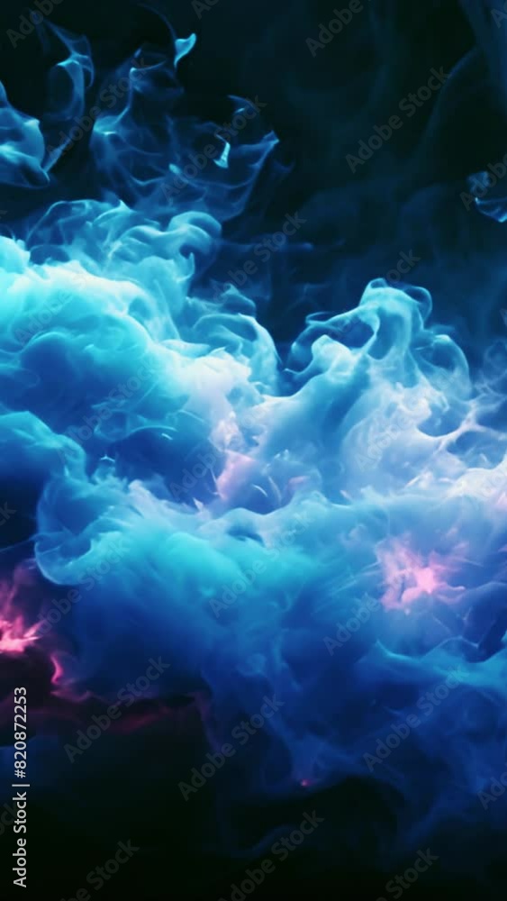 Blue smoke Cold air flow from air conditioner effect. Isolated air ...