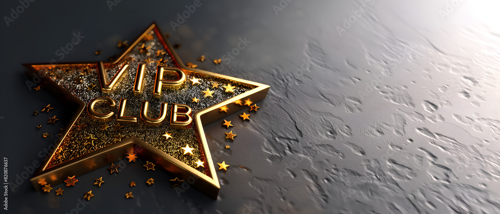 Vip club word in golden star ,vip text in raw gold in transparent ...