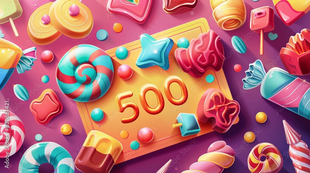 Creating a coupon or promotion card for candy stores, ice cream shops ...