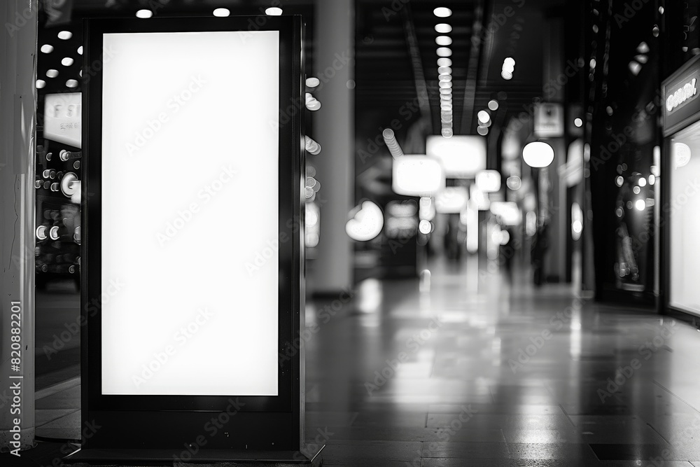 Mockup Vertical Empty Signboard for Advertising in Shopping Mall ...