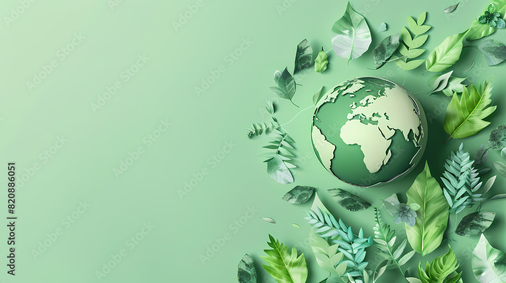 Green background, earth day or environmental protection theme Stock ...