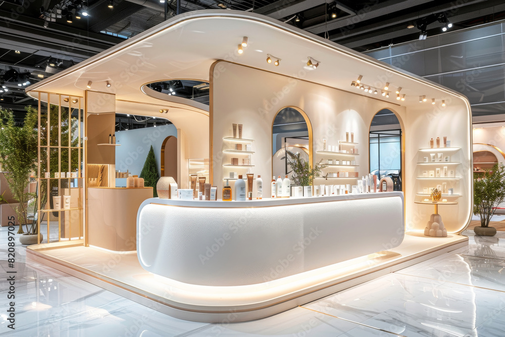 Luxury interior booth of skincare cosmetic display product Stock Photo ...