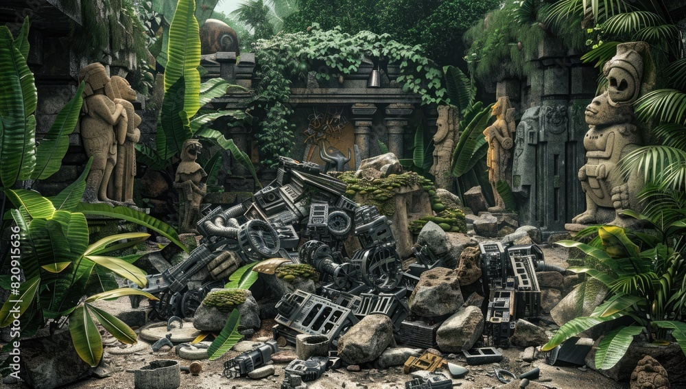 Within the ancient Mayan city lies a forgotten relic - an ancient mecha ...