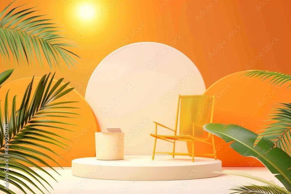 Set of summer travel flyers with beach items and wave. Top view. Vector ...