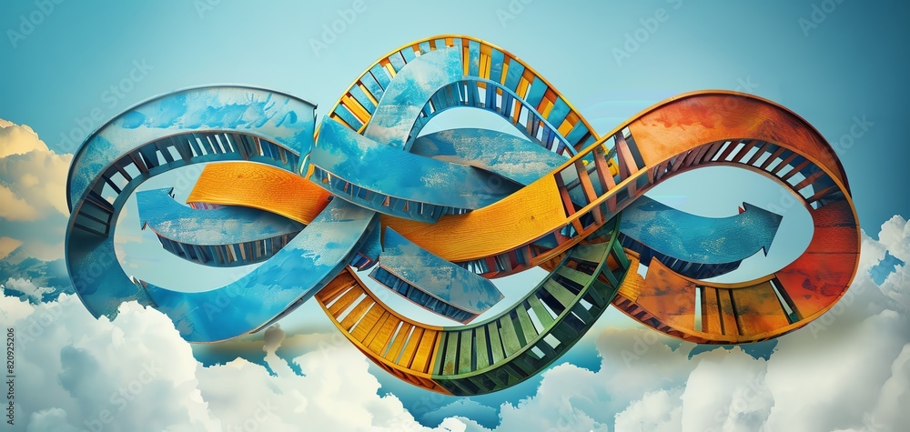 Design a digital artwork depicting a symbolic growth chart with ...