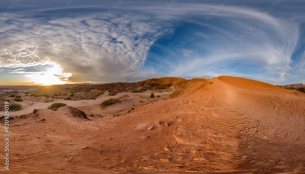 Foto de 360 hdri panorama of mars sunset martian landscape environment ...