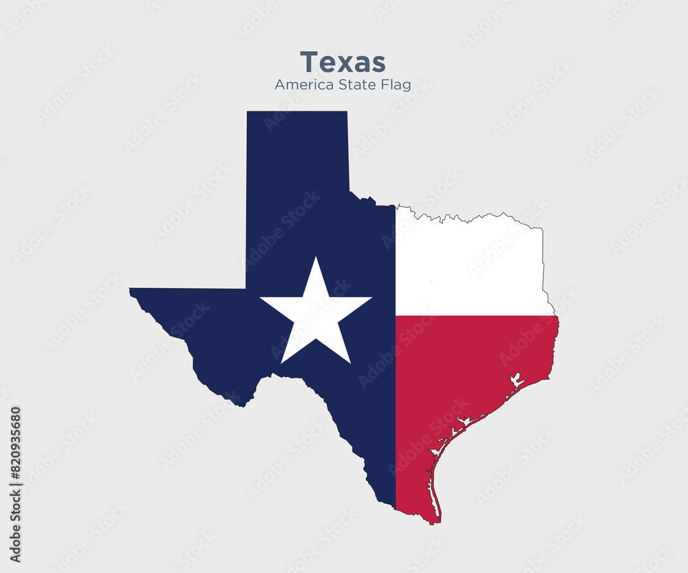 Texas flag and map.Flags of the U.S. states and territories. America ...