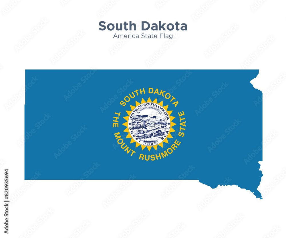 South Dakota flag and map.Flags of the U.S. states and territories ...