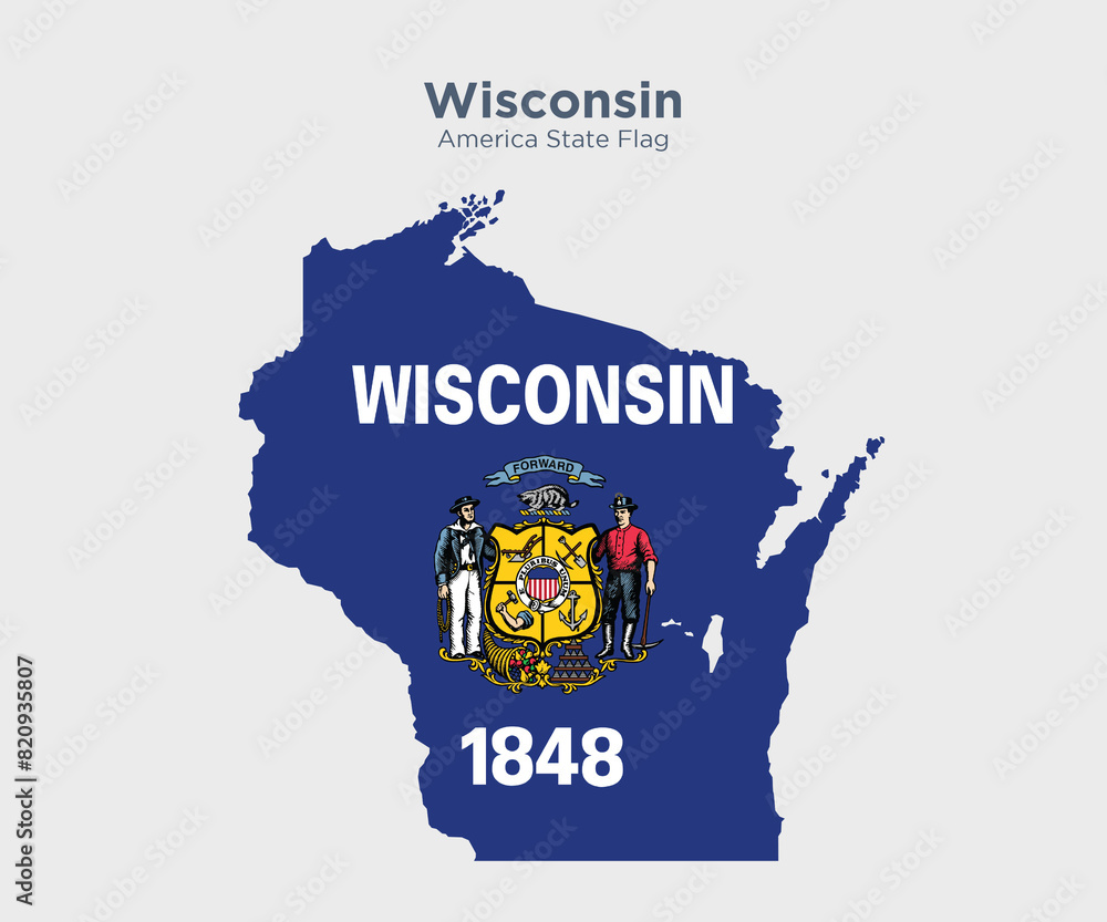 wisconsin flag and map.Flags of the U.S. states and territories ...