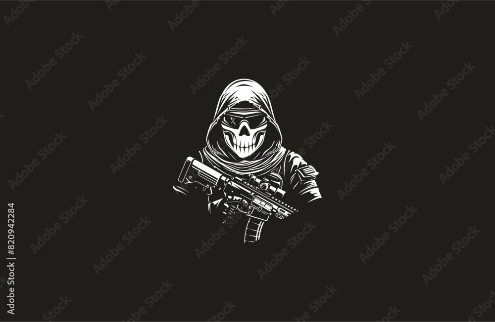 Skull army logo template vector illustration design Stock Vector ...