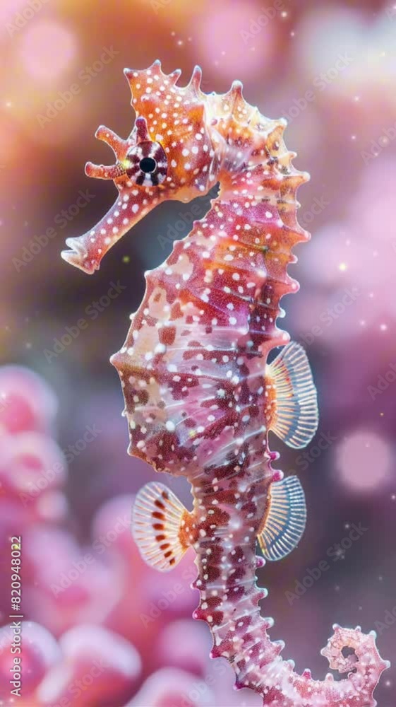 underwater wildlife of pastel color seahorse Stock Video | Adobe Stock