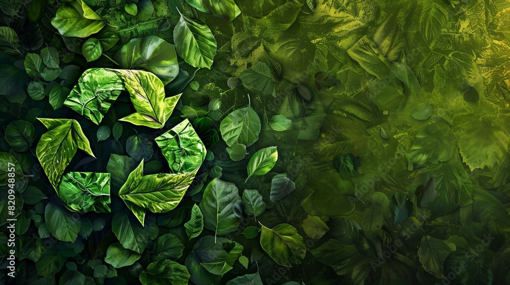 Banner for the main page of the site with a realistic recycling icon ...