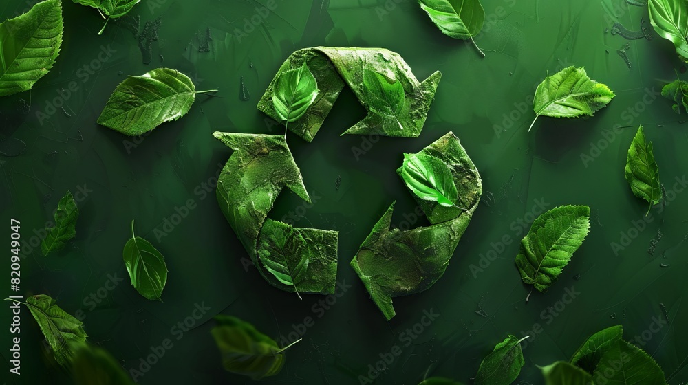 Banner for the main page of the site with a realistic recycling icon ...