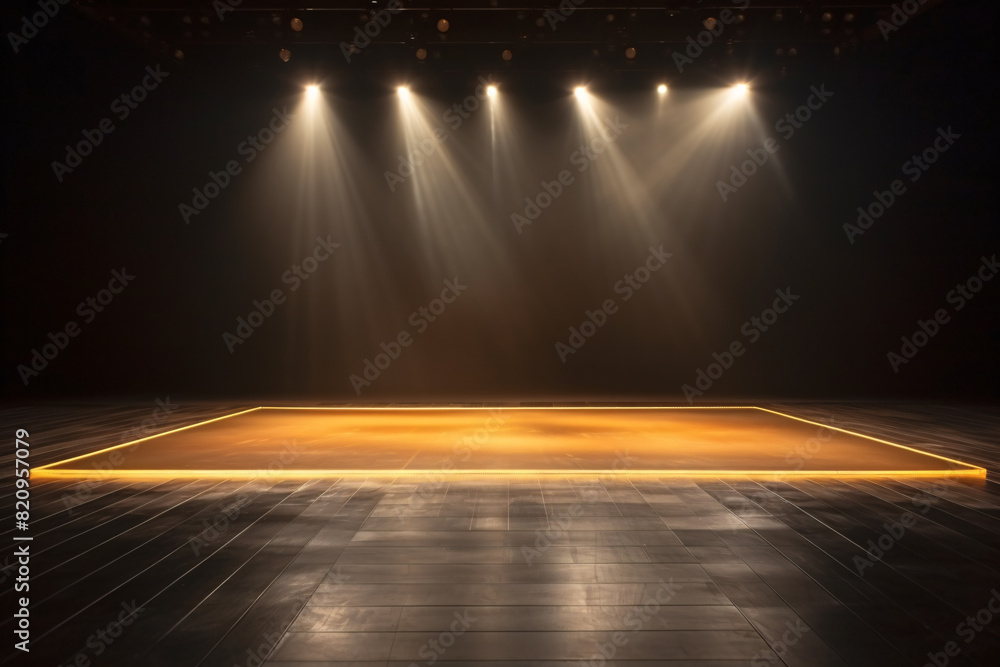 Modern dance stage light background with spotlight illuminated for ...