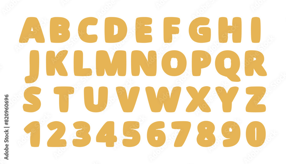 Golden matte typeface, isolated realistic bubble balloon fonts. Vector ...