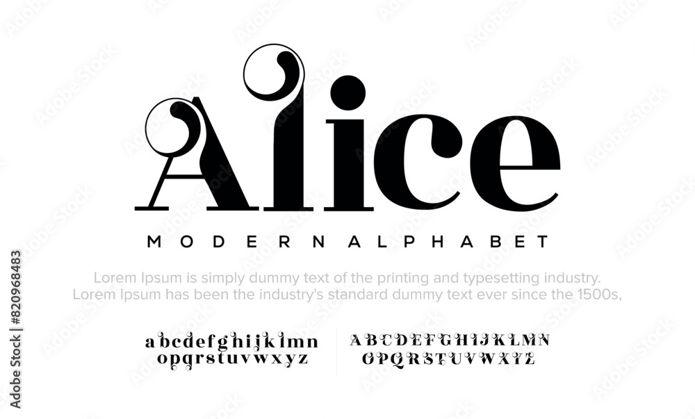 Alice calligraphy alphabet small lettering a to z font family Stock ...