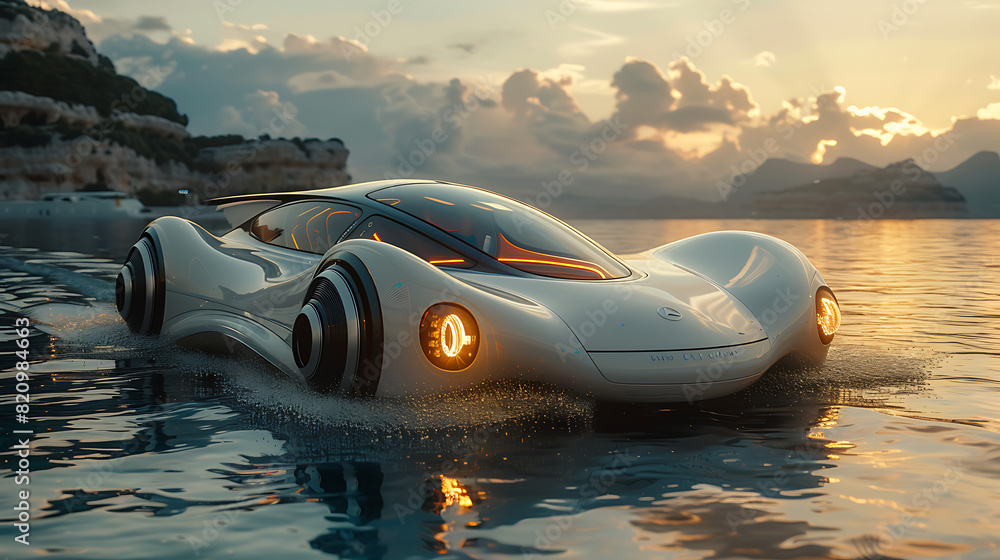 "Luxurious Coastal Cruiser Amphibious Car Seamlessly Transitions ...