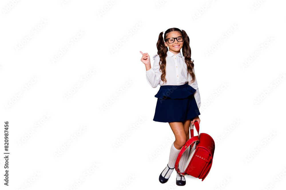 Full size body length of glad girlish nice smart cute small little girl ...