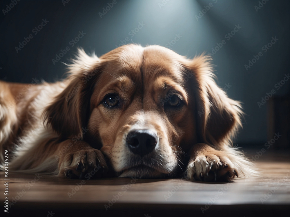 Studio Photography of a Cute and Sad Dog Reflecting the Emotions of Its ...