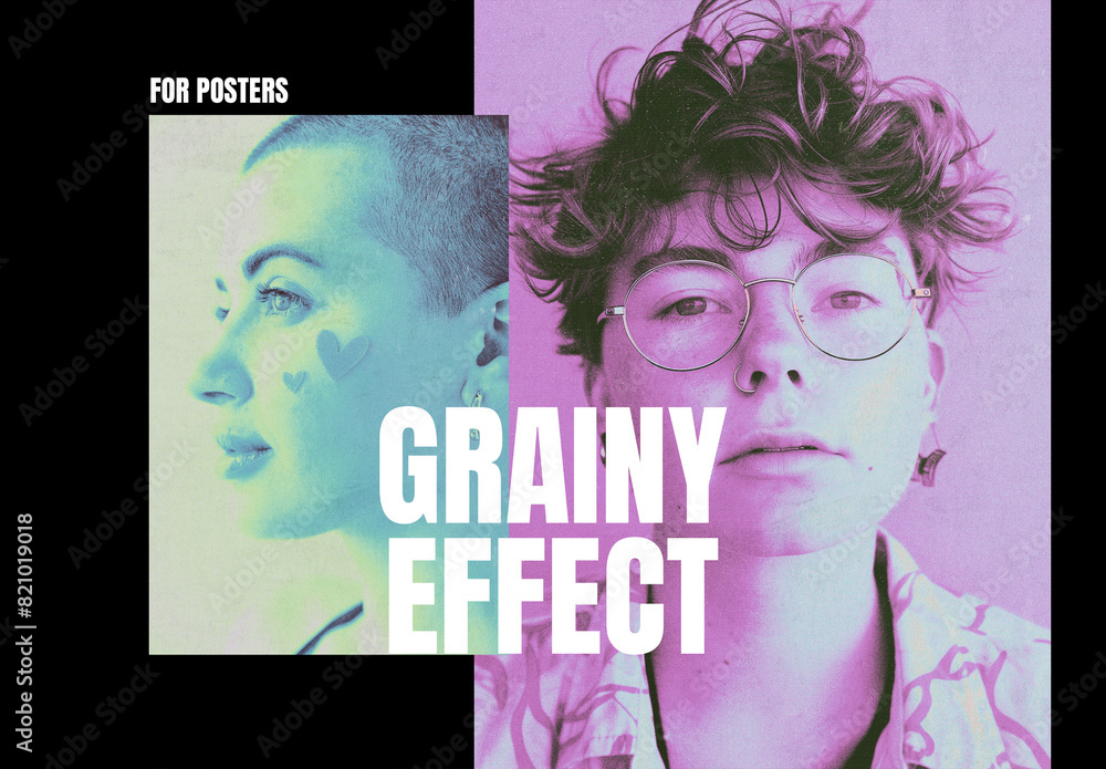 Grainy Poster Photo Effect Mockup Stock Template | Adobe Stock