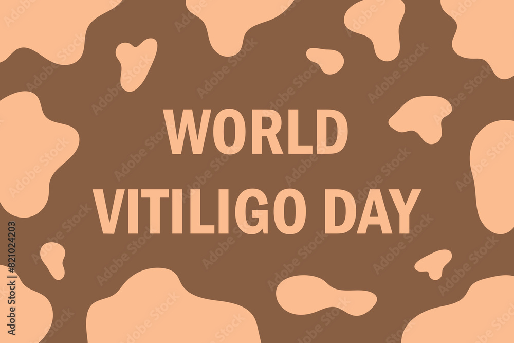 World Vitiligo Day banner, concept. Text on a brown background with ...
