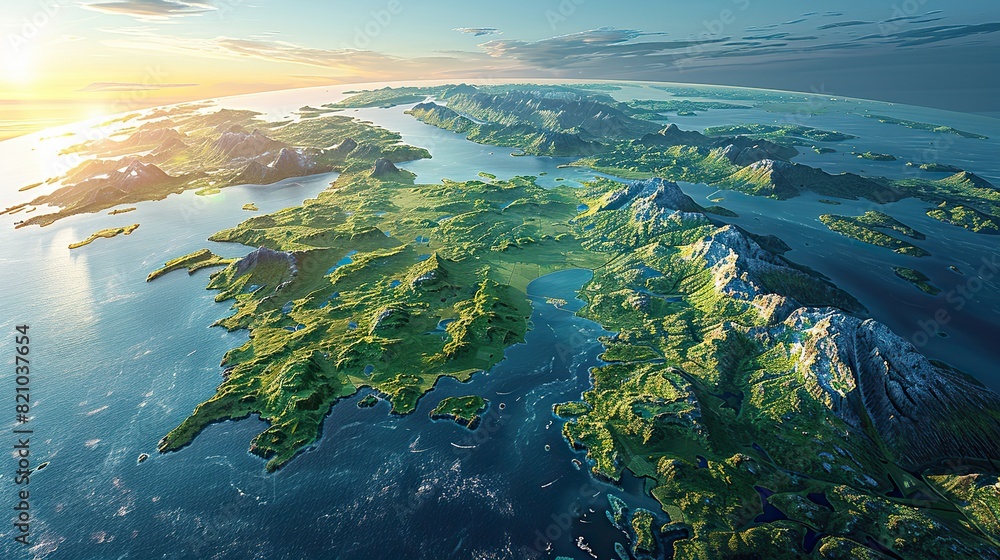 physical map of scandinavia northern europe flattened satellite view of ...